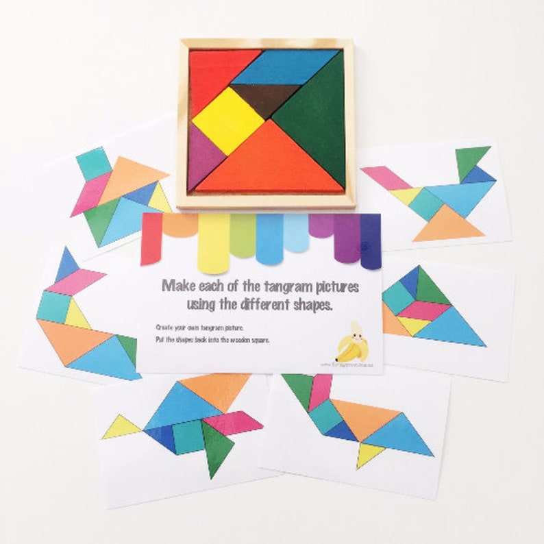 Downloadable Tangram Cards Spatial Reasoning Puzzle for Kids Tangram ...