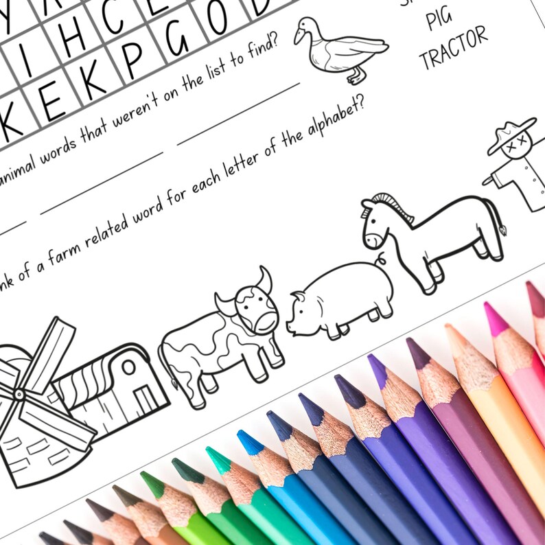 Farm Animal Word Search | Day at the Farm Themed Worksheet | Farm ...