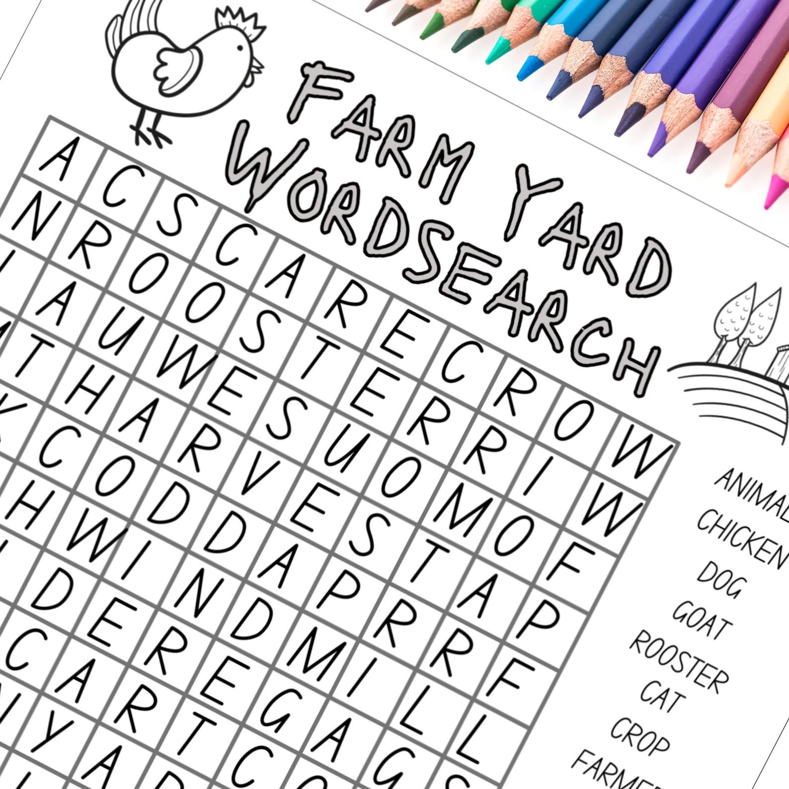 Farm Animal Word Search | Day at the Farm Themed Worksheet | Farm ...
