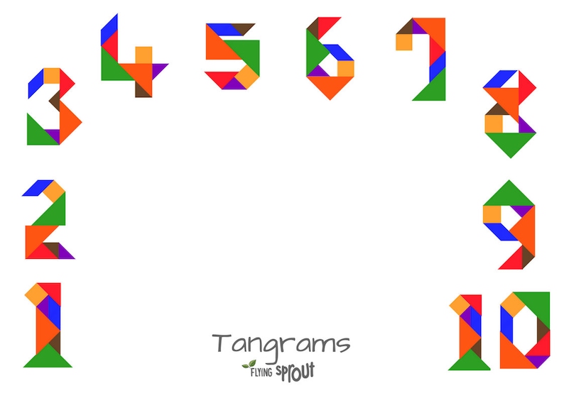 Tangram Activity Placemat | Tangram Number Puzzles | Brain Training ...