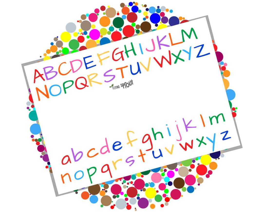 Alphabet Placemat Toddler ABC Poster - Toddler Travel Activity Learning ...