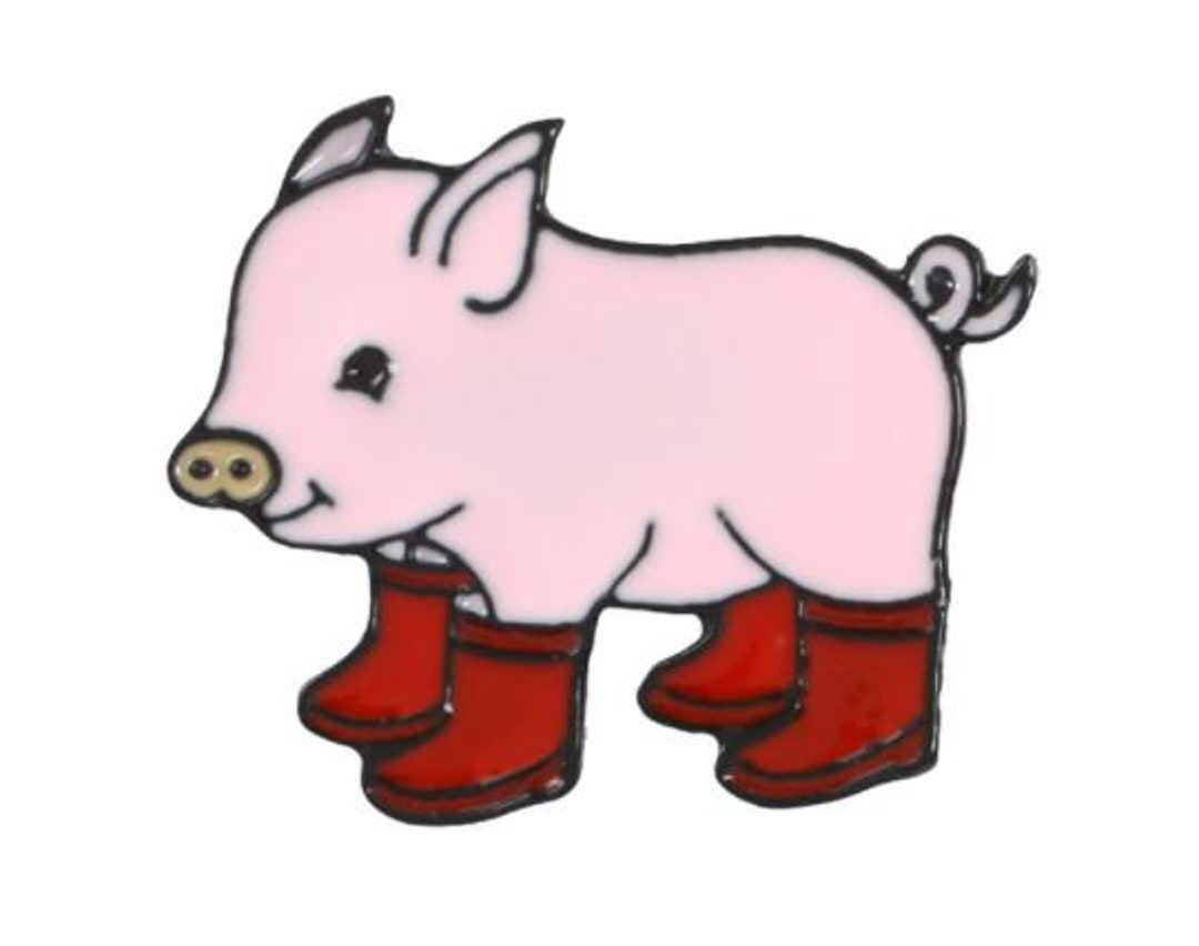 Piglet in Red Boots Enamel Pin - Etsy
