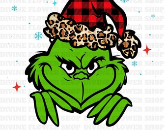 Grinch Leopard Print Background Red and Green Leopard PNG - Etsy UK