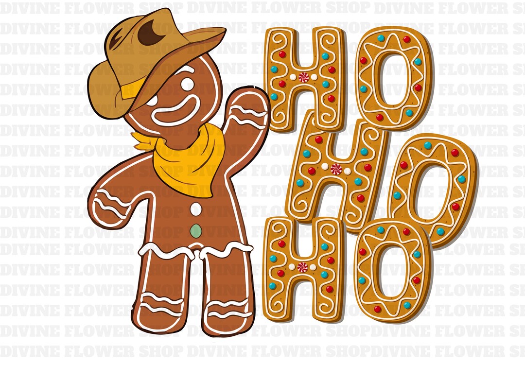 Gingerbread Cowboy PNG Merry Christmas PNG Sublimation Christmas Shirt ...