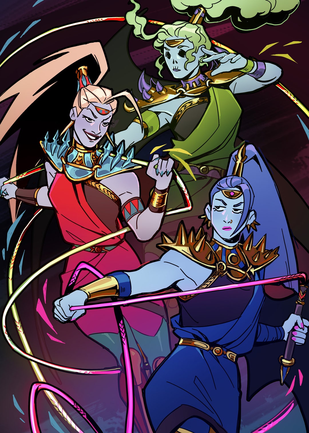 Furies Megaera Tisiphone Alecto 5x7in Hades Game Art Print Etsy