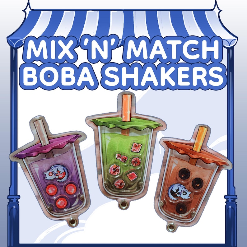 Mix and Match Boba Dnd Refillable Shaker Keychains - Etsy