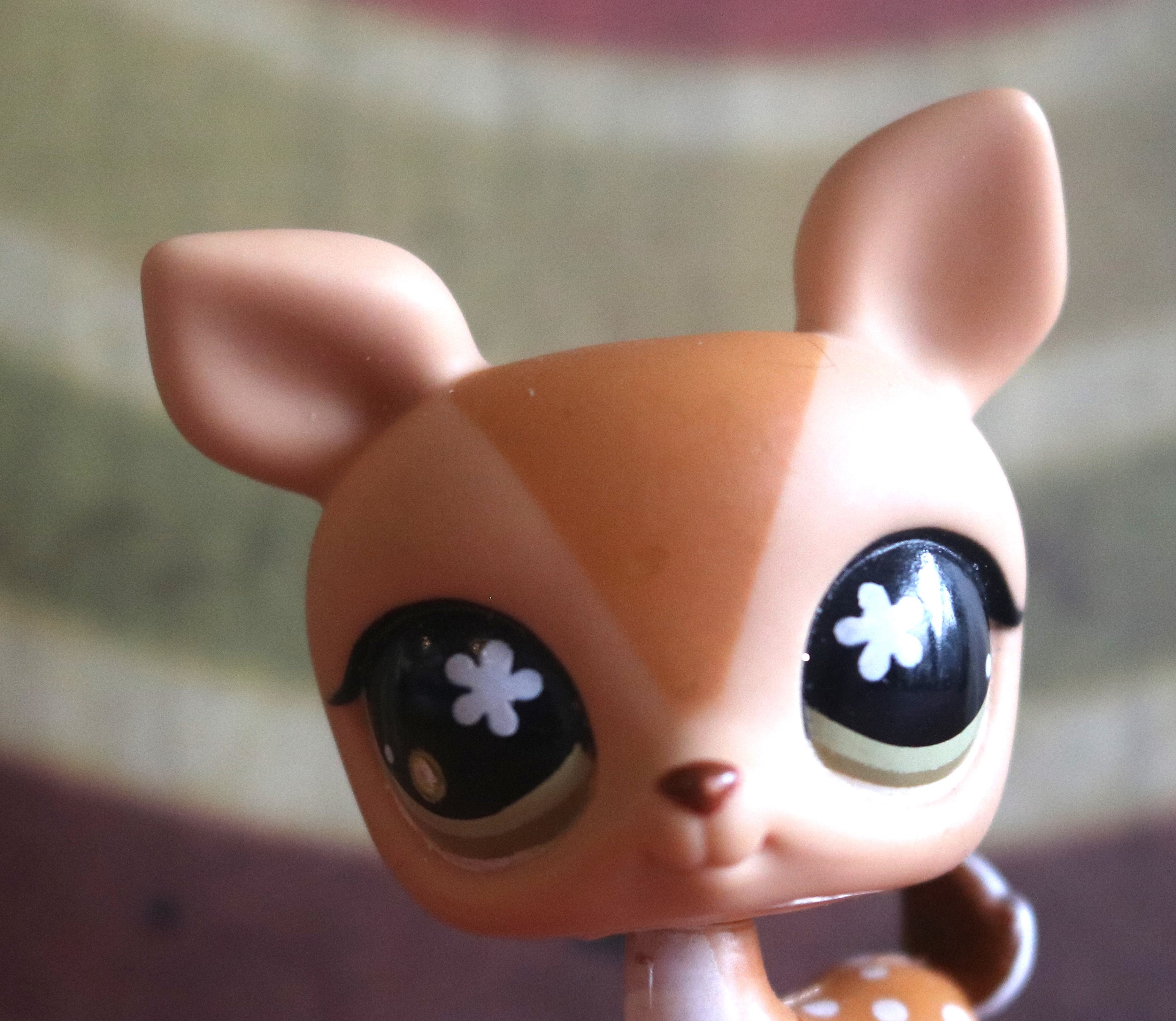 Littlest Pet Shop, LPS, 634, Fawn Deer, Tan Brown Spots, Green Flower ...
