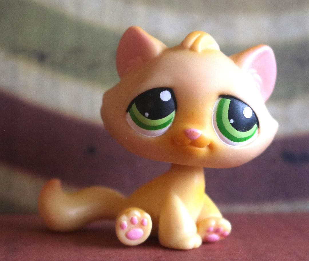 Littlest Pet Shop, LPS, 94, Kitten Sitting, Green Dot Eyes, Retired ...