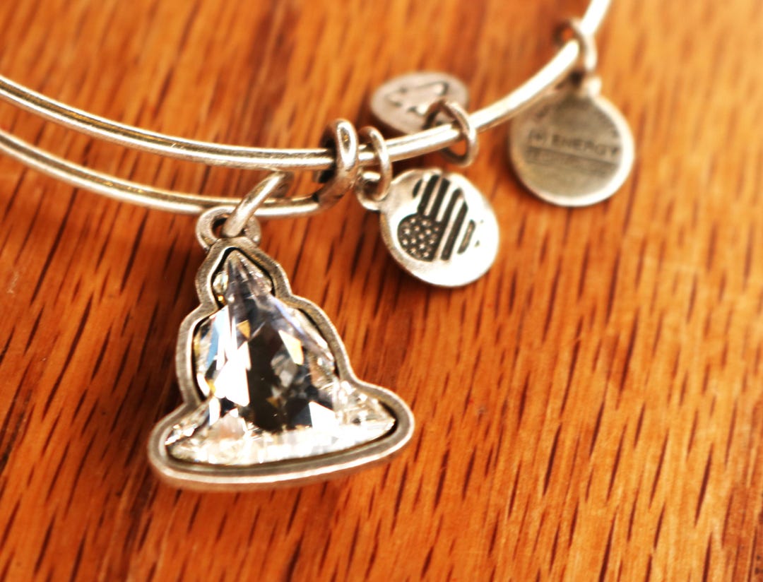 Beautiful Alex and Ani, Crystal Bell Charm, Bangle Bracelet, Silver ...