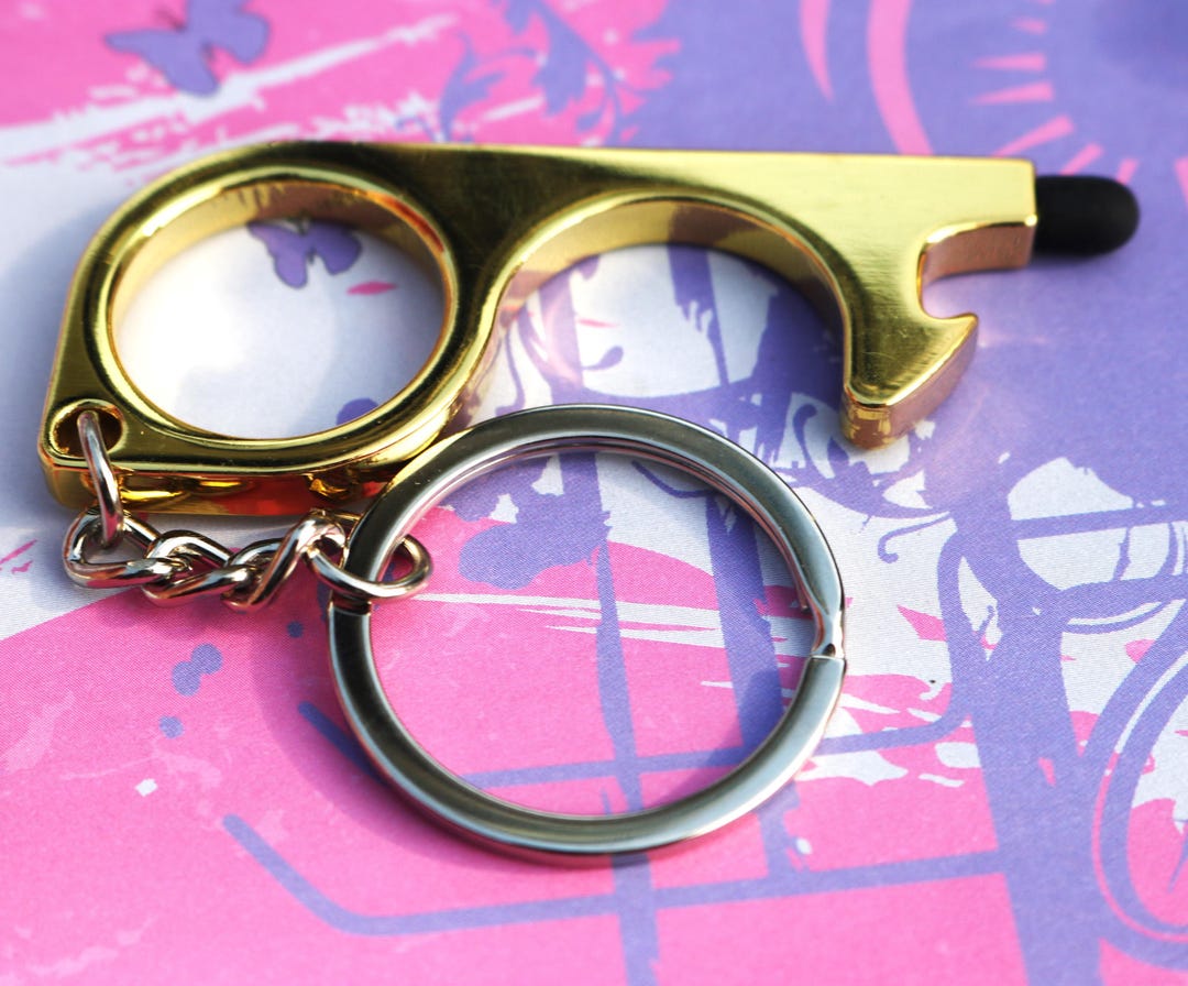 Gold Tone, Hands Free Door Opener, Safe Touch Key Tool, Stylus ...