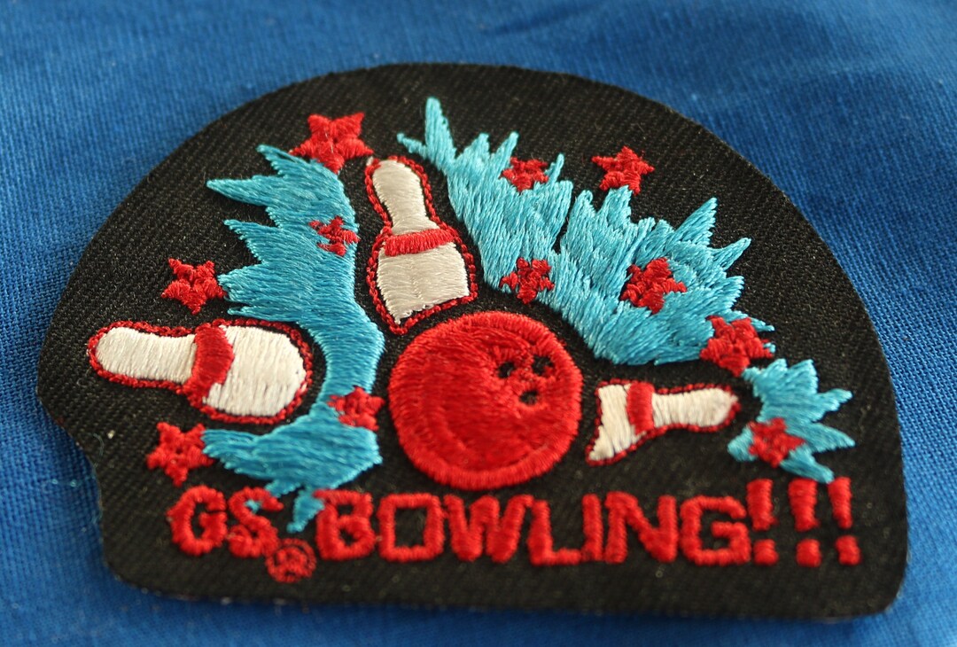 Girl Scouts, Red and Blue Bowling Patch, Embroidered, Glue Back - Etsy