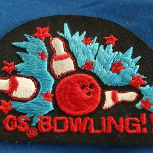 Girl Scouts, Red and Blue Bowling Patch, Embroidered, Glue Back - Etsy