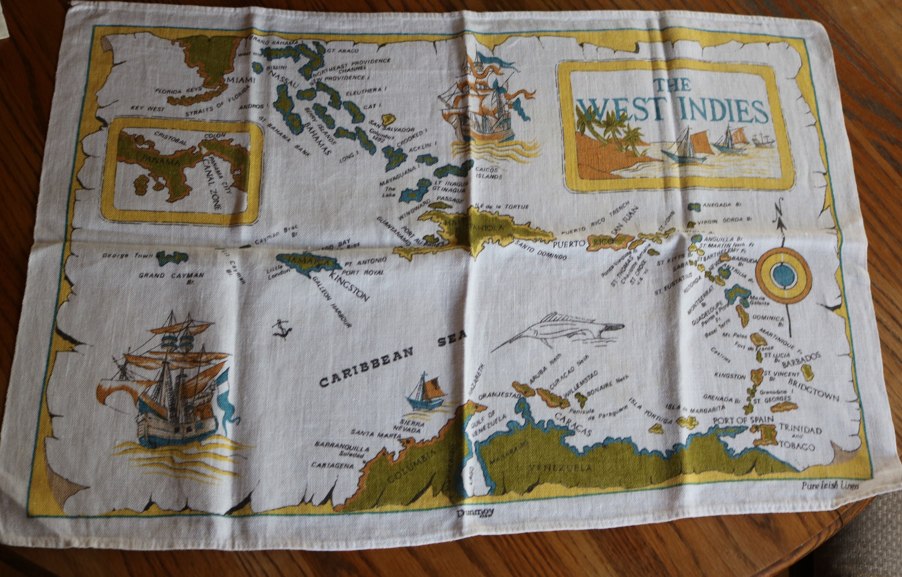 Vintage Dunmoy/ Pure Irish Linen Dish Towel/ Map of the West - Etsy