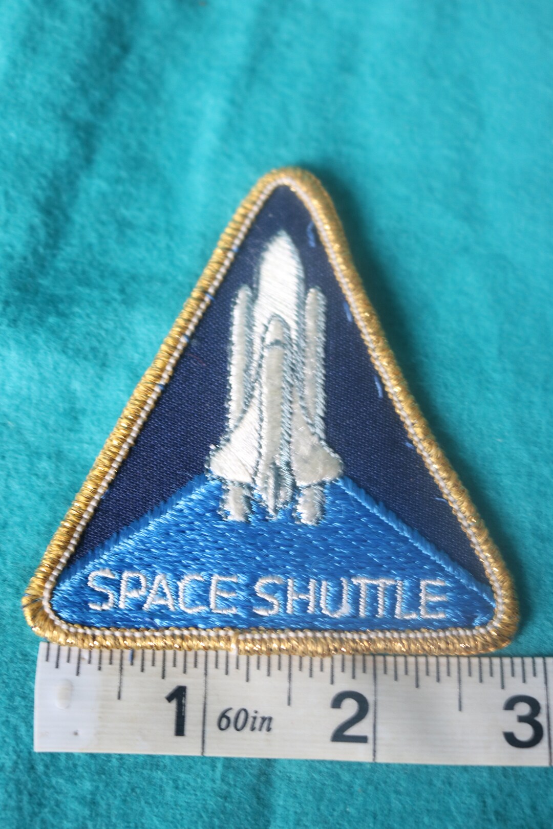 Vintage NASA, Space Shuttle, Flight, Embroidered Patch, Gold String ...