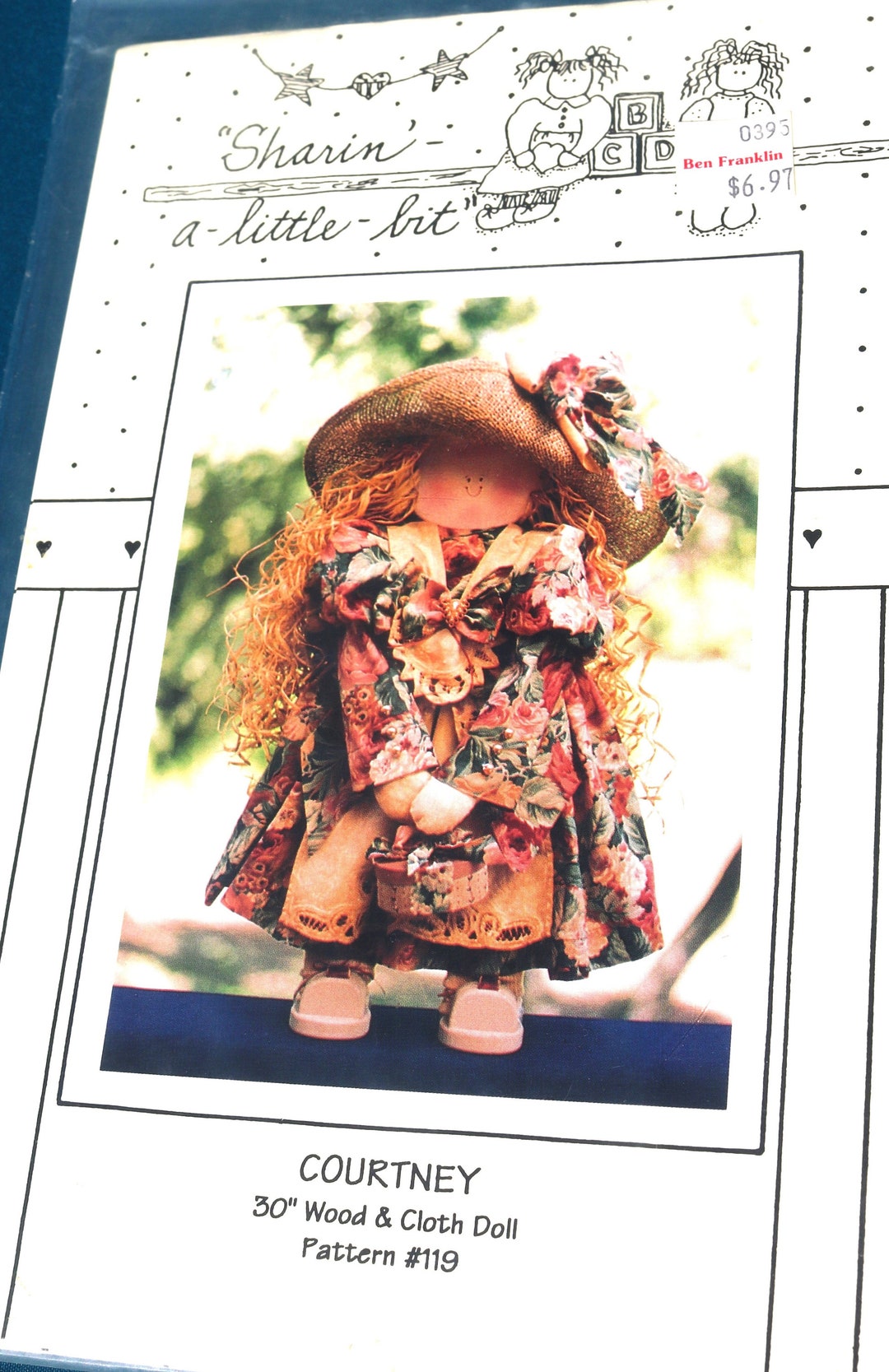 1993 Sharin A Little Bit, Courtney Wood and Cloth Doll, Designed by ...