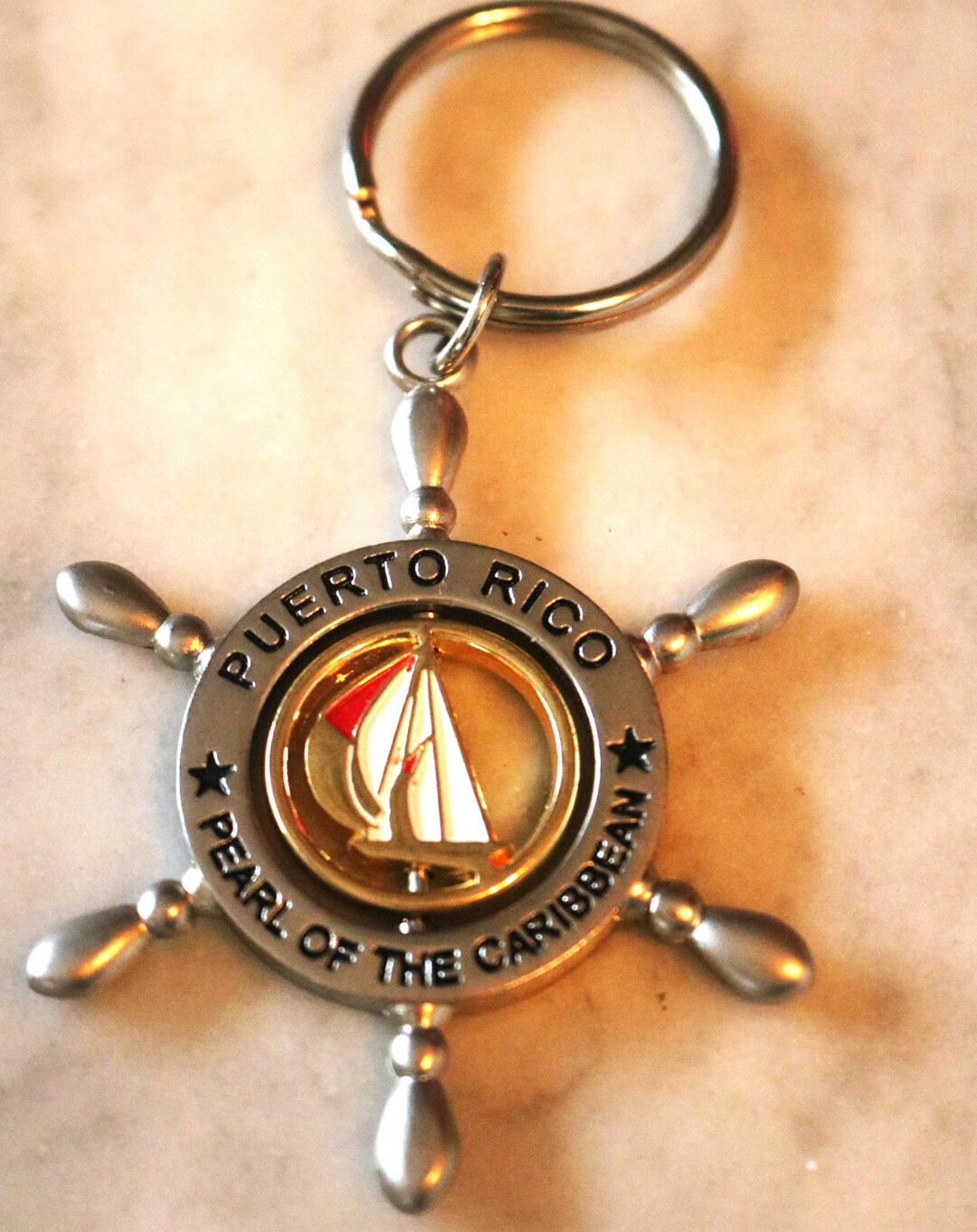 Vintage, Puerto Rico, Pearl of the Caribbean, Metal, Ship Wheel ...