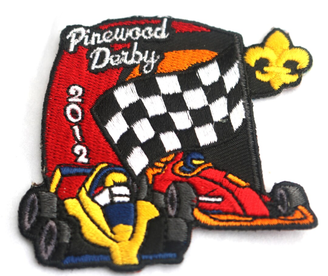 Pinewood Derby, Boy Scouts, Embroidered Patch, Race Cars, Checkered ...