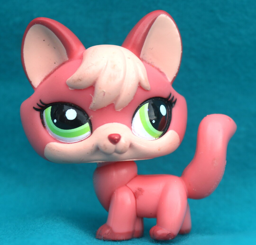 Littlest Pet Shop, LPS, 2114, Fox, Pink, Red, Geen Dot Eyes, Figure ...