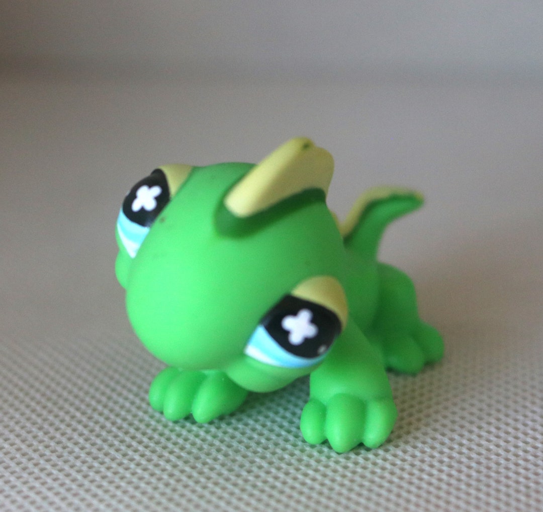 Littlest Pet Shop, LPS, # 651, Lizard Iguana, Green Color With Teal ...