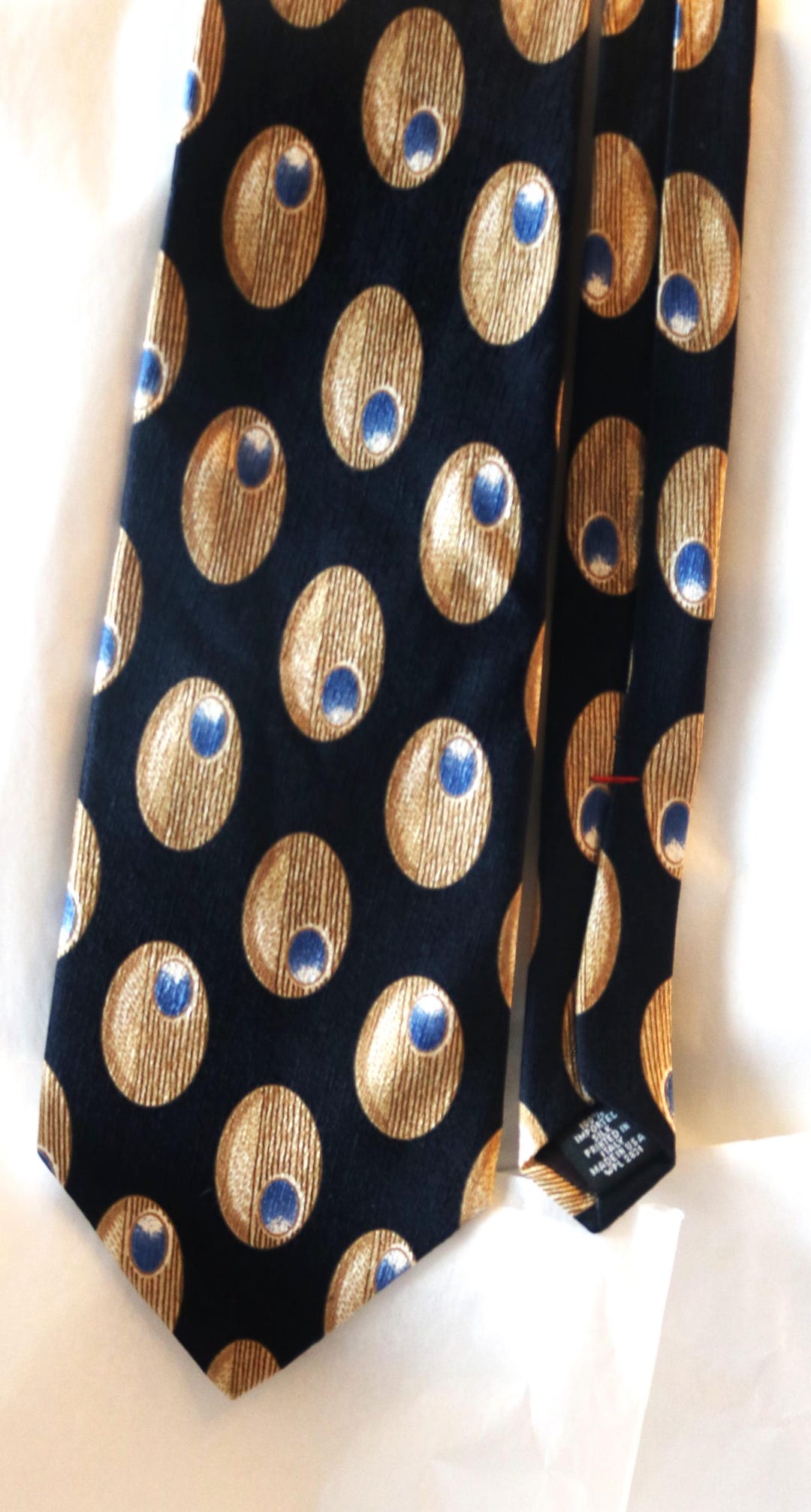 Villa Bugatti, Mens Tie, Necktie, Oval Circles, Patterns, All Silk ...