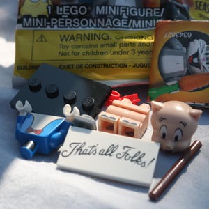 Lego Looney Tunes, Porky Pig, That's All Folks, Minifigure, Collectible ...