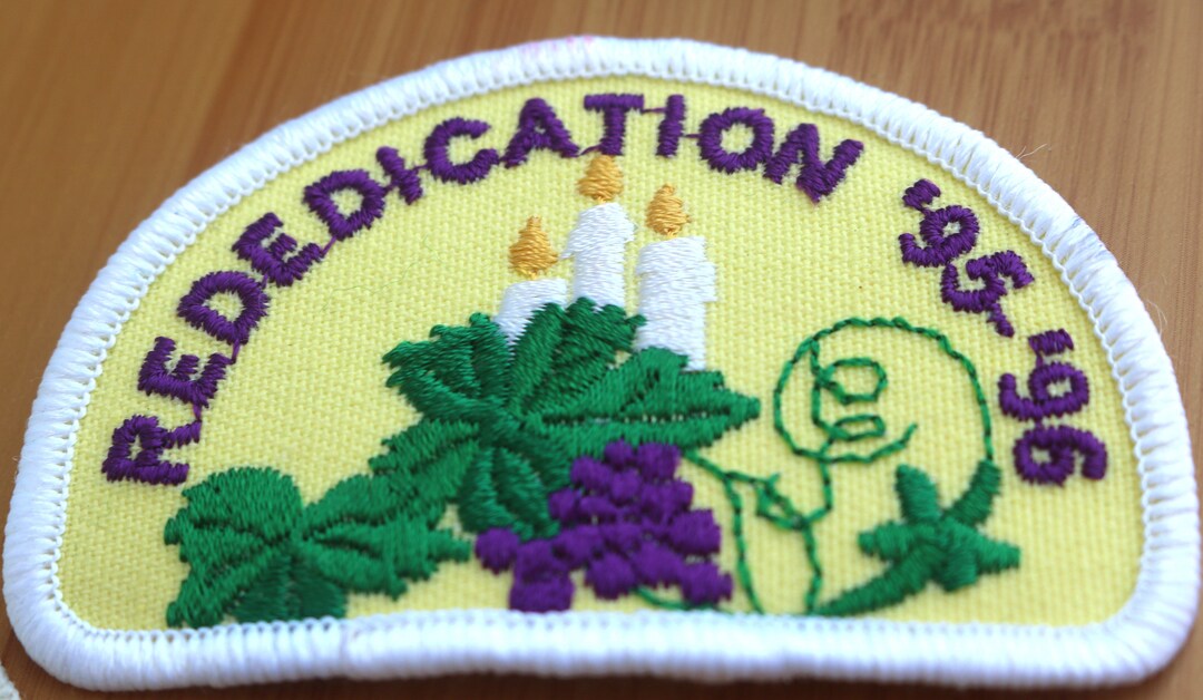 Girls Scouts, Vintage, Rededication, 95-96, Half Circle, Grapes and ...