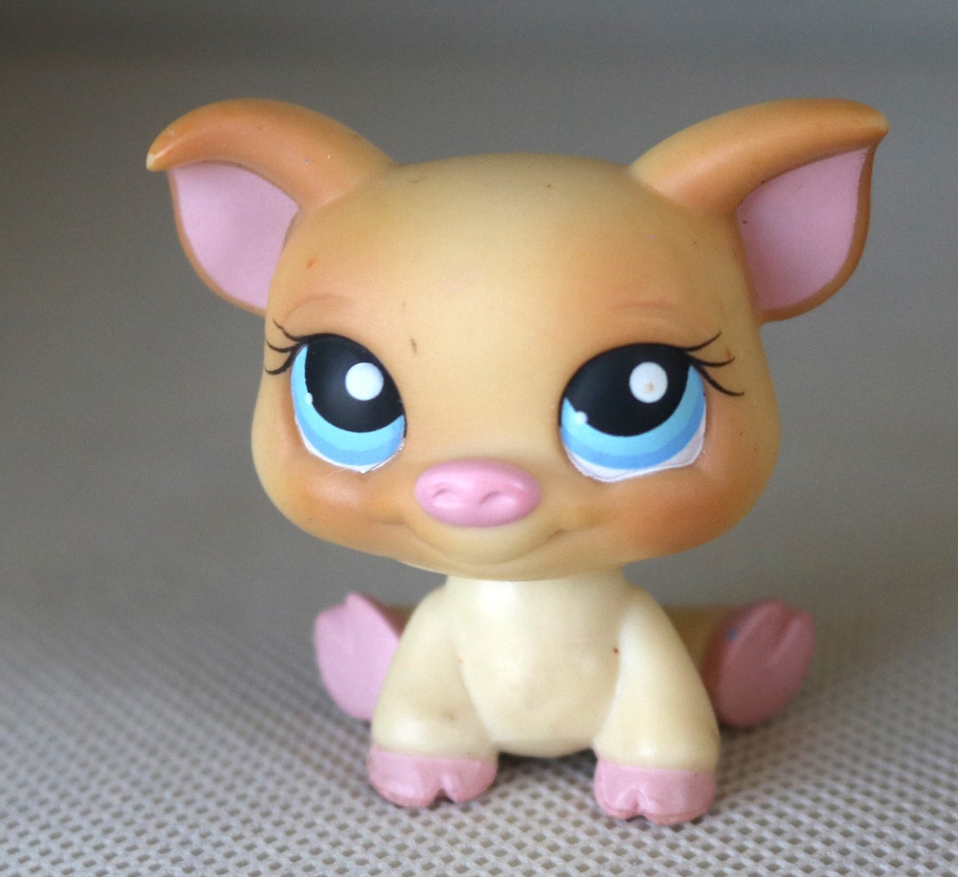 Littlest Pet Shop, LPS, 266, Pig, Blue Dot Eyes, Collectible, Hasbro ...