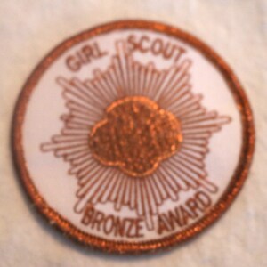 Vintage, Girl Scout, Bronze Award, Embroidered, Round Badge, Patch, - Etsy