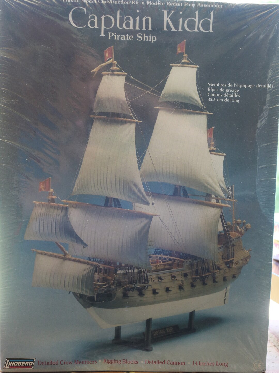 1990 Vintage Sealed Lindberg Captain Kid Pirate Ship/ Scale Model Kit ...