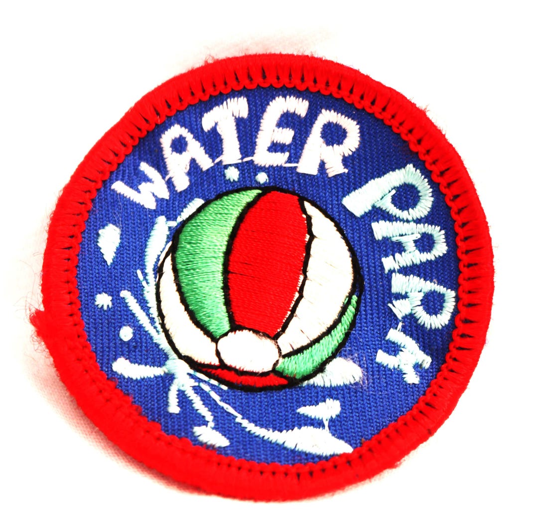 Water Park, Fun Patch, Boy Girl Scout, Iron on Patch, Red Border - Etsy