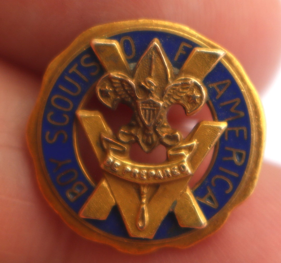 Vtg, 40's and 50's Boy Scouts of America 15 Year Pin, 1/30 10K RG ...