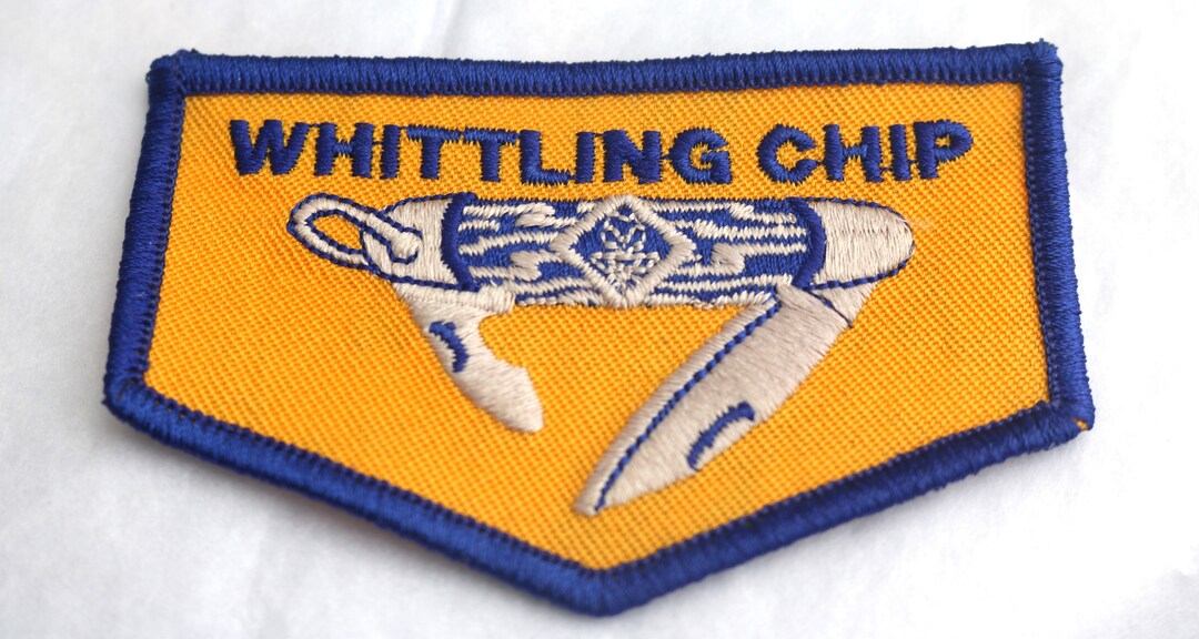 Vintage, Boy Scout of America, Whittling Chip Award, Shirt Flap Patch ...