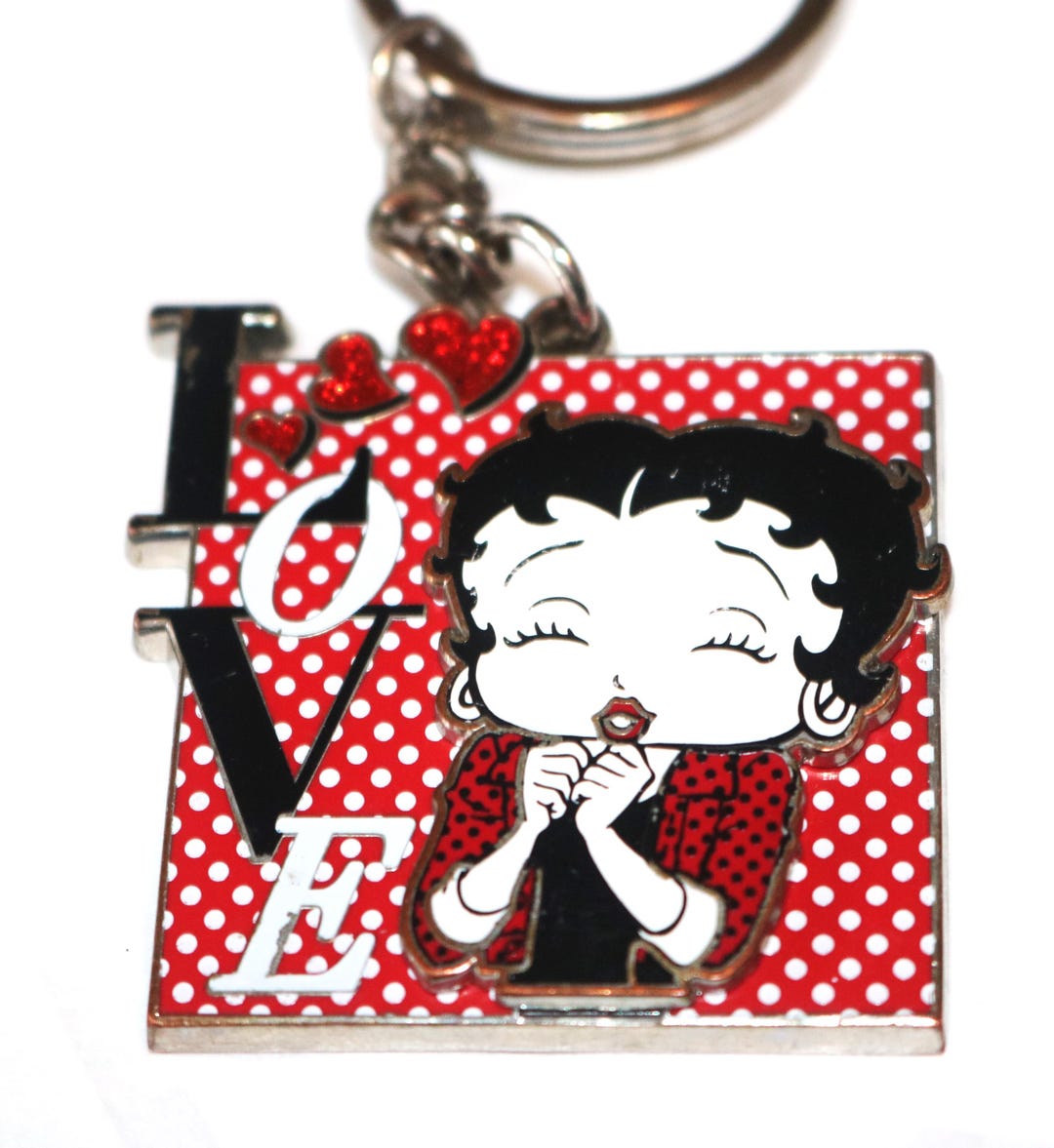 Vintage, Betty Boop Keychain, LOVE, Square Design, Key Ring, Heavy Duty ...
