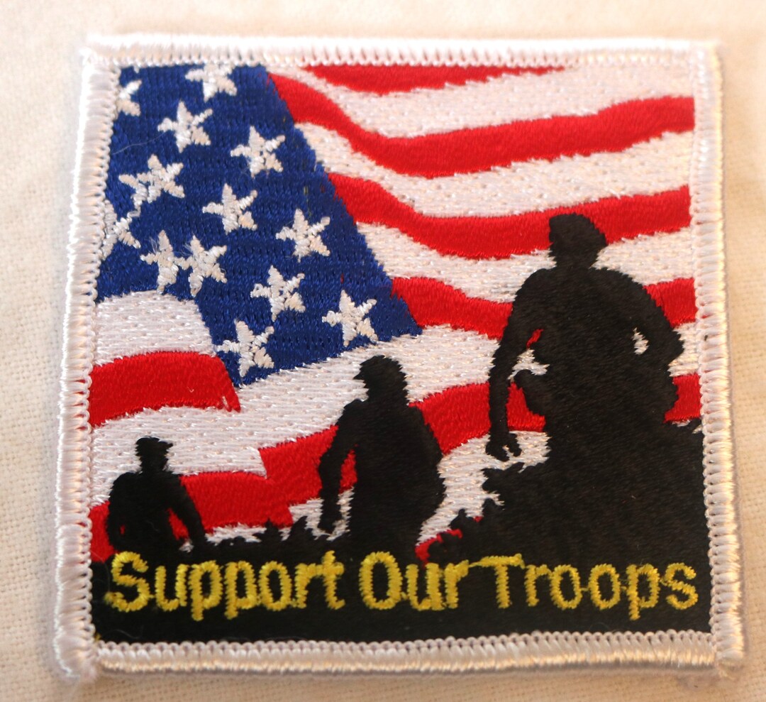 Support Our Troops, Patch, Flag, Soldiers, Embroidered - Etsy