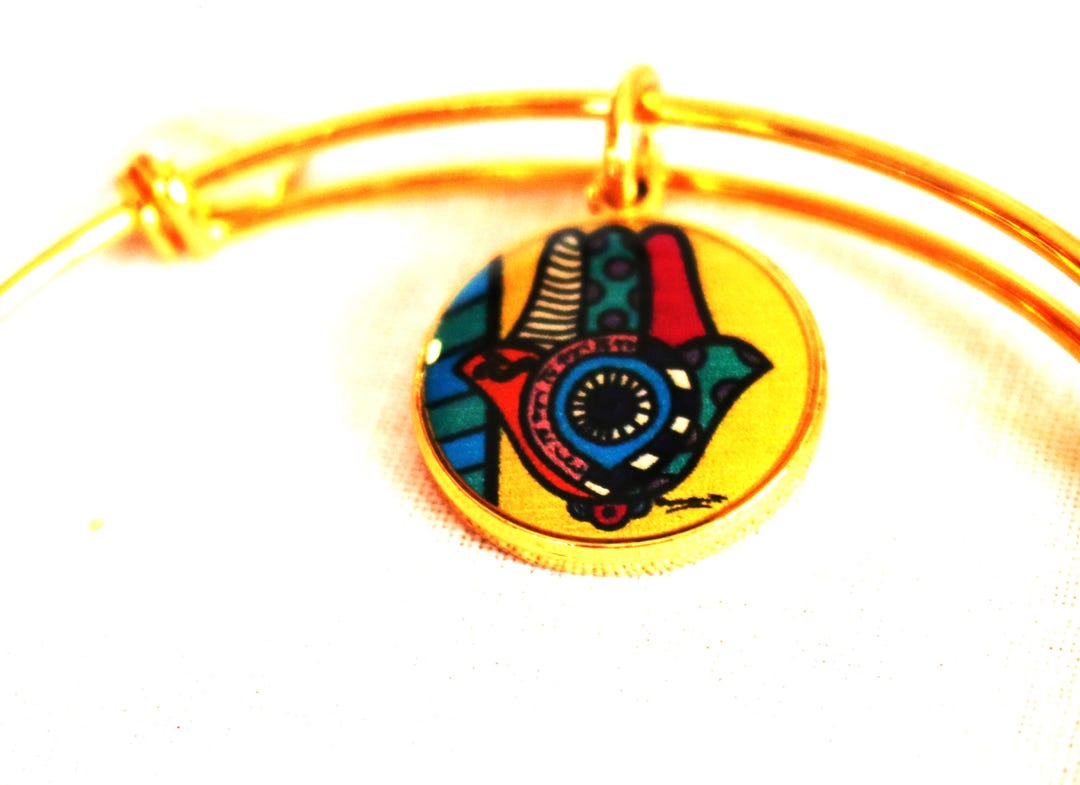 Alex and Ani, Britto, Hand of Fatima Charm, Shiny Yellow Gold Tone ...