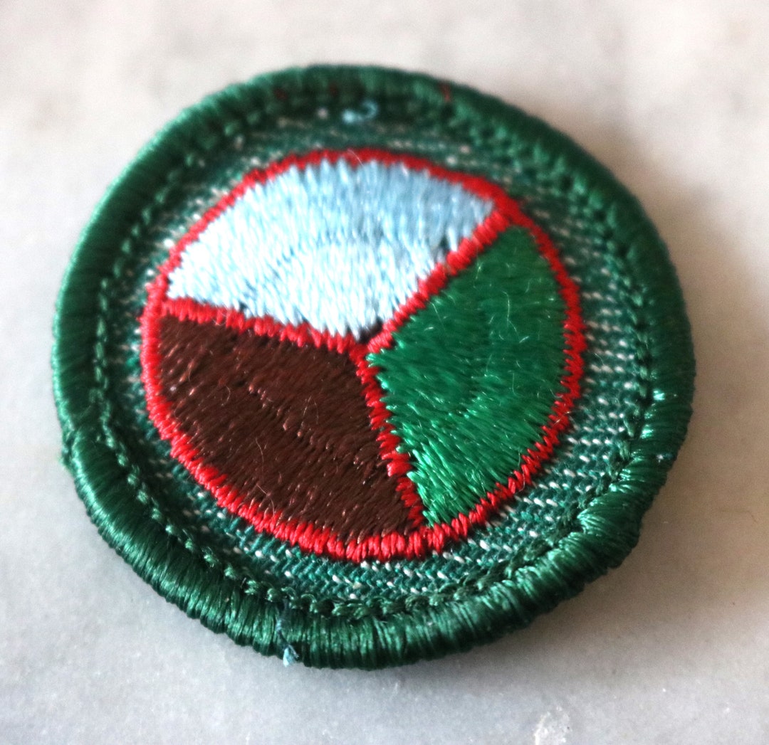 Vintage, Girl Scout Badge, Green Conservation, Green Border ...