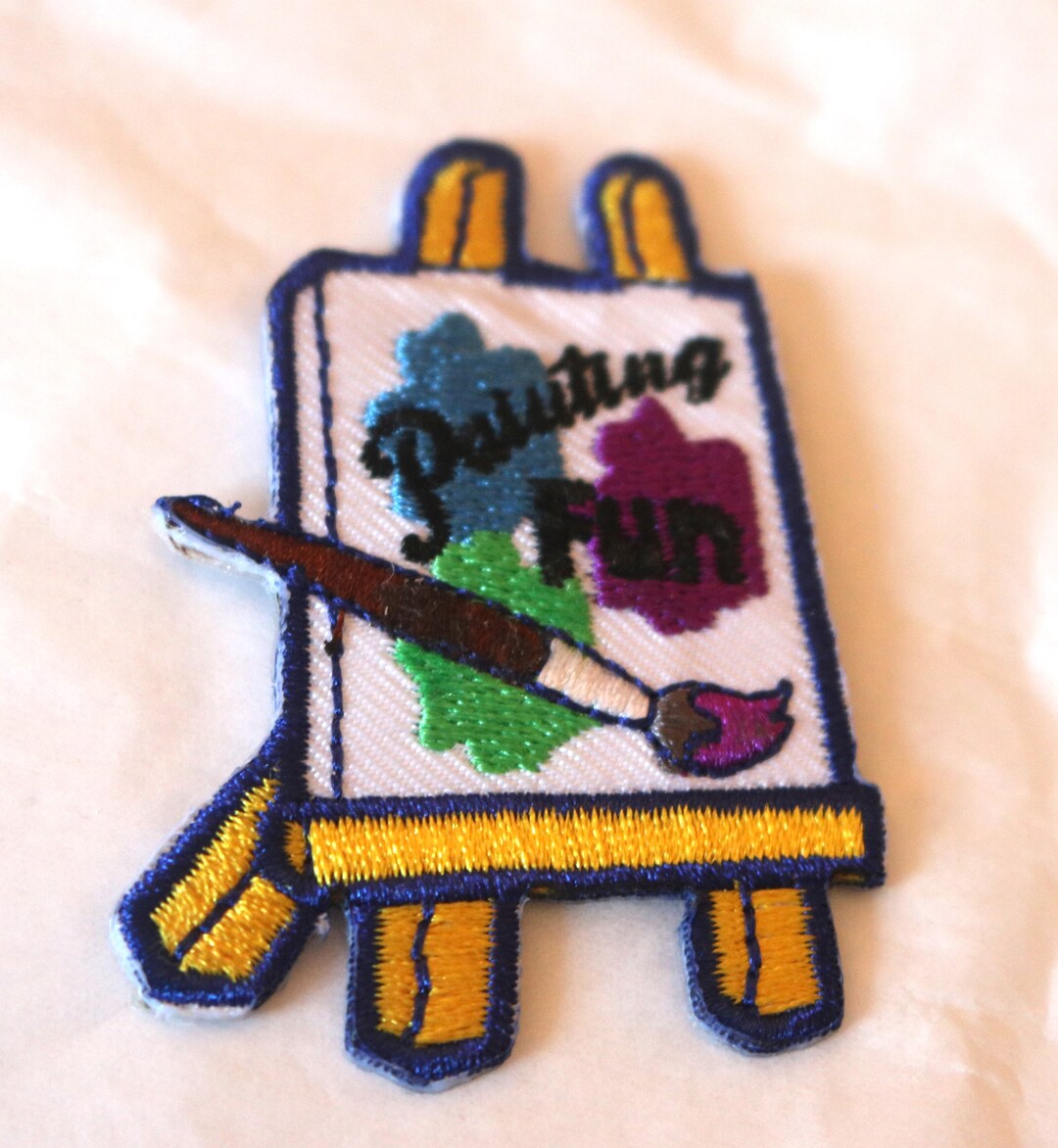 Girl Scouts, Fun Patch, Painting Fun, Embroidered, Iron On, Collectible ...