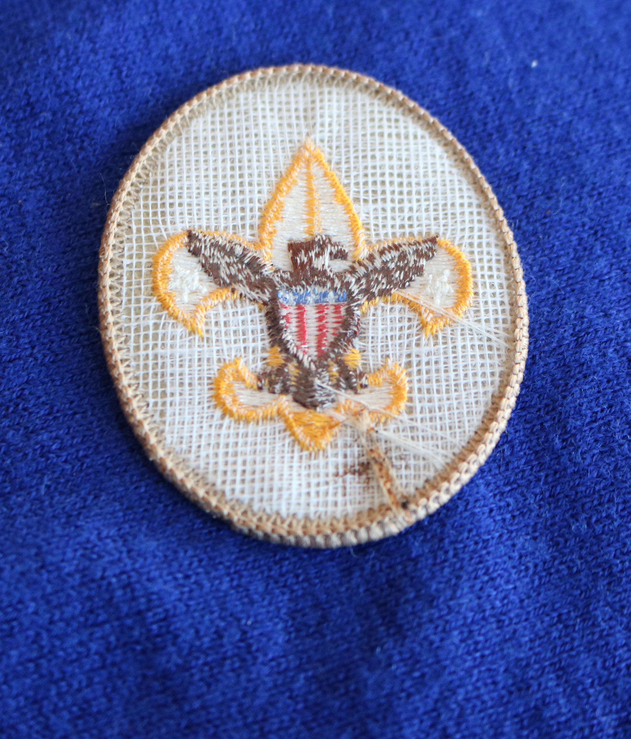 Vintage Boy Scouts/ Oval/ Embroidered Uniform Patch/ BSA/ Eagle Crest ...