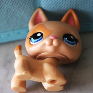 Littlest Pet Shop, LPS, German Shepherd Puppy, Dog, Tan, Pink Ears ...