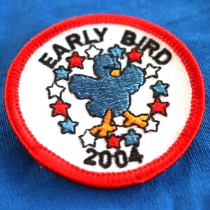 Girl Scout, Early Bird 2004 Patch, Badge, Fun Patch, Embroidered, Red ...