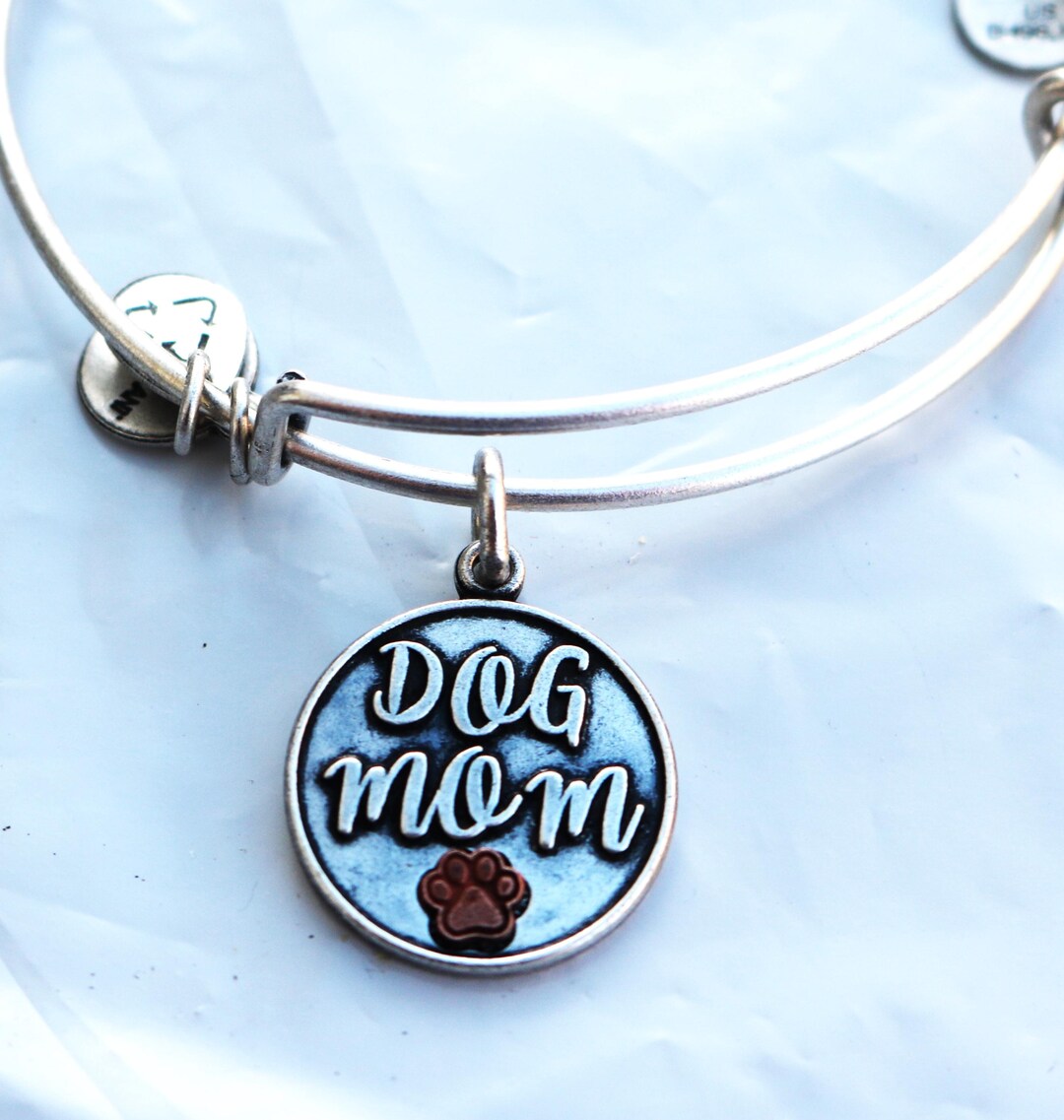 Alex and Ani, Rare, Dog Mom Charm, Rafaelian Silver, Bangle Bracelet - Etsy