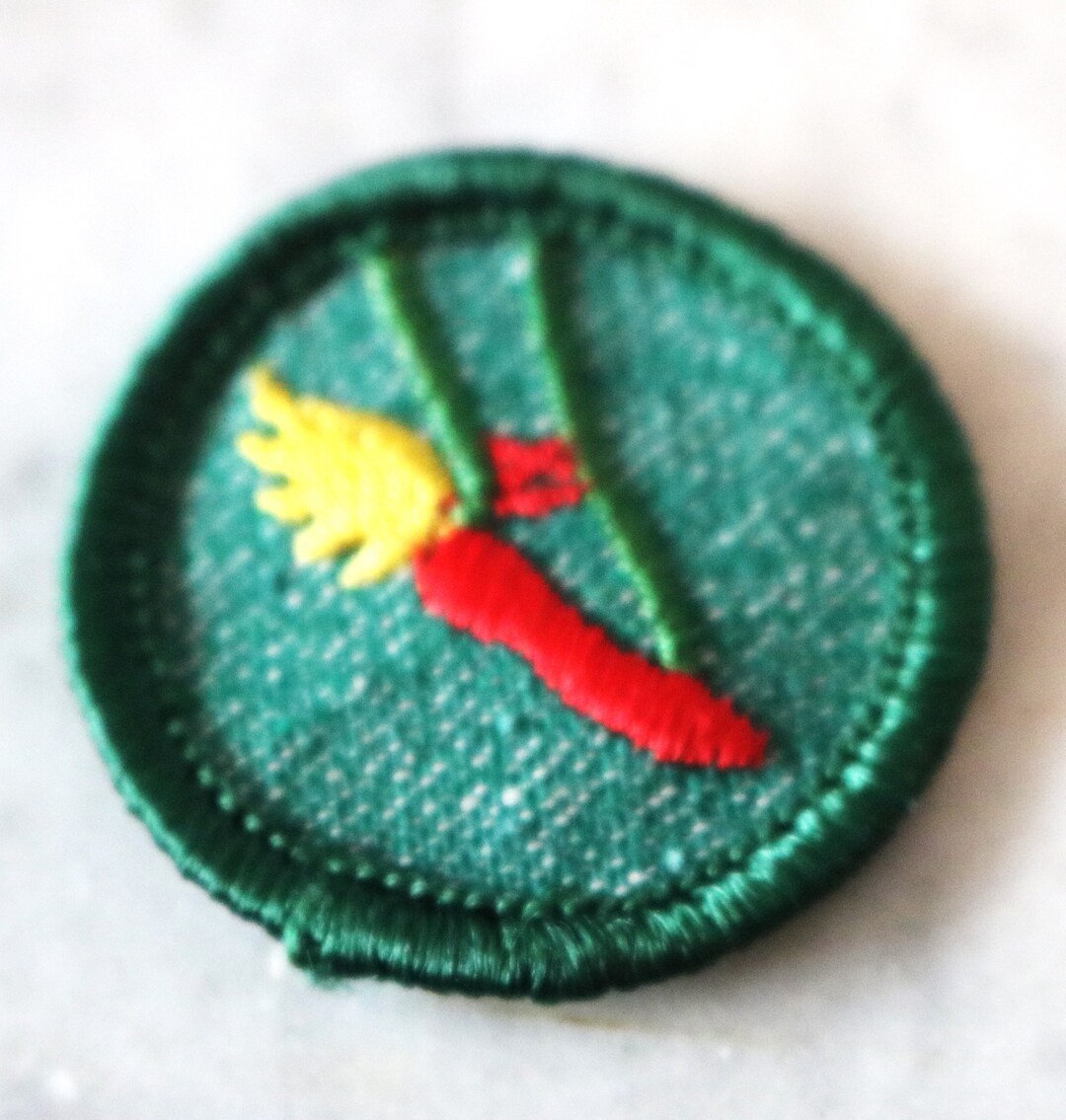 Vintage, Rare, Girl Scout Cook Badge, Round, Green Border, Embroidered ...