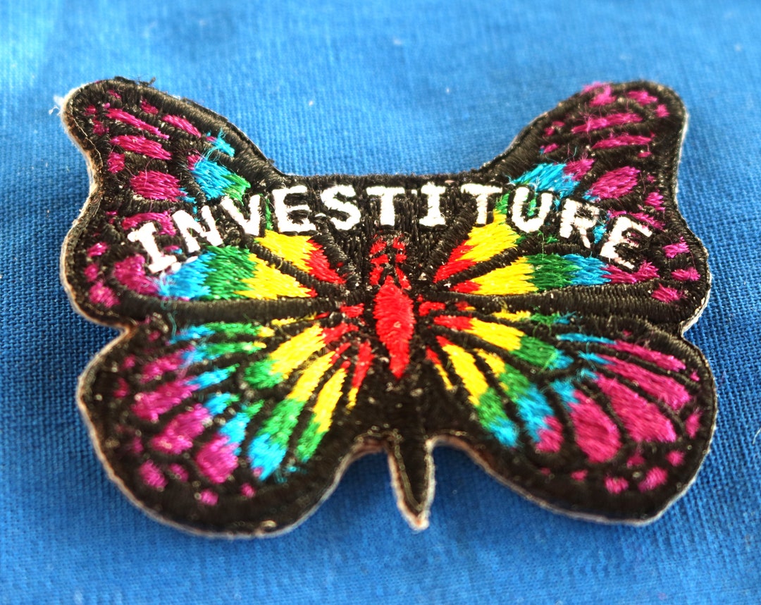 Girl Scouts, INVESTITURE, Colorful Beautiful Butterfly Patch, Glue Back ...