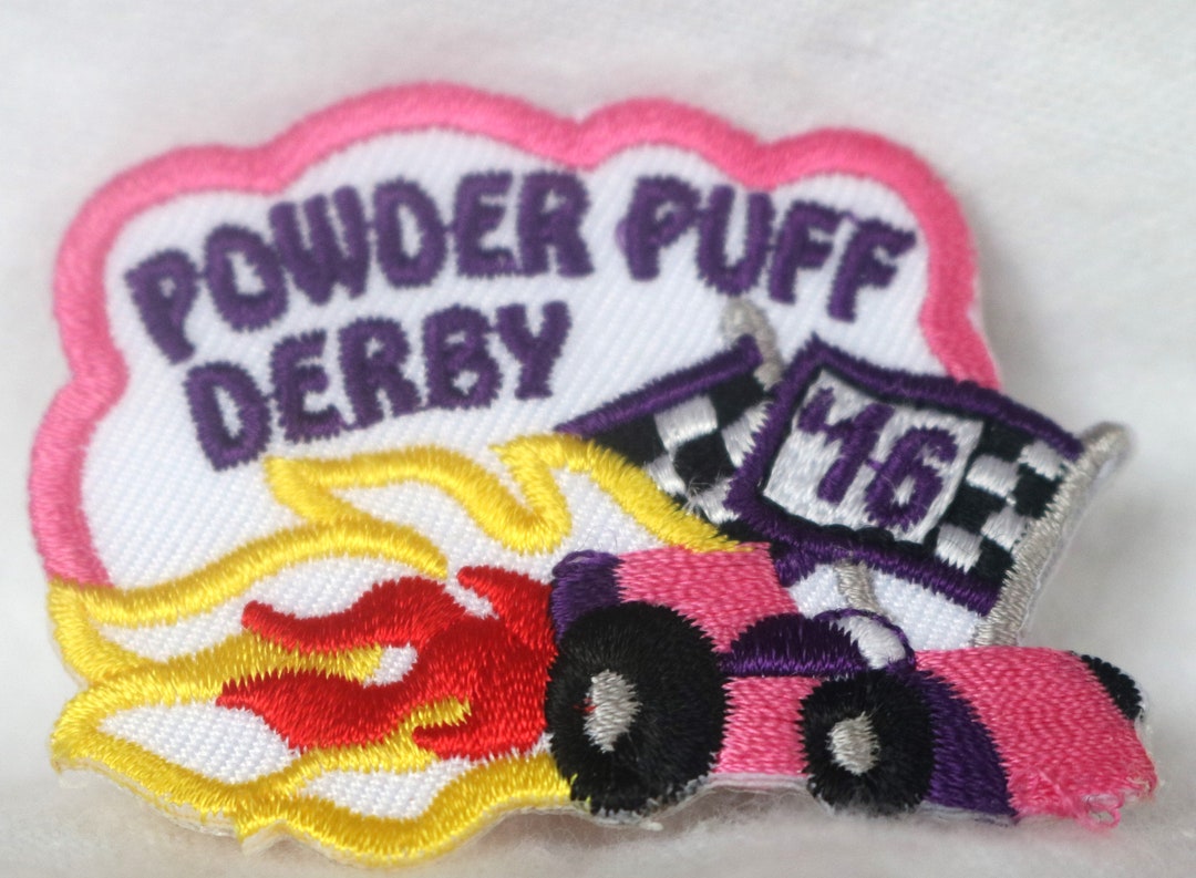 Girl Scout Embroidered Patch, Powder Puff Derby, Pink Racer - Etsy