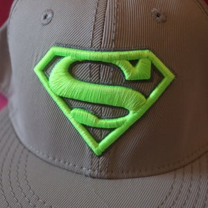 TM & DC Comics, Superman, Green and Gray, Baseball Cap, Embroidered ...