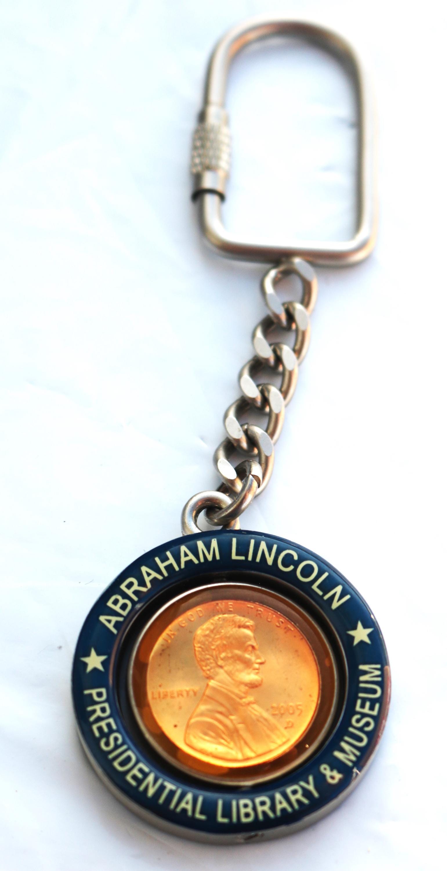 Abraham Lincoln, Key Chain, Presidential Library and Musuem, Spinner ...