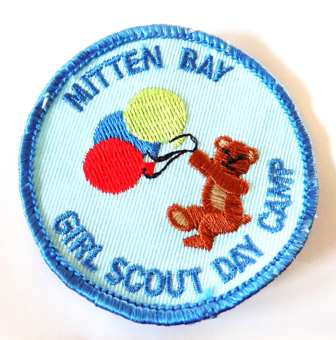 Vintage, Girl Scout, Patch, Mitten Bay, Girl Scout Day, Teddy Bear ...