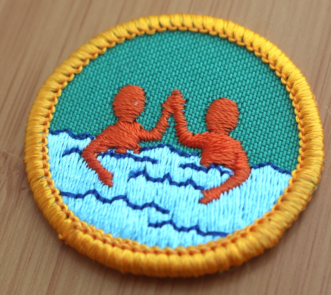 Retired, Junior, Girl Scouts, Swimming Badge, Worlds to Explore, Yellow ...