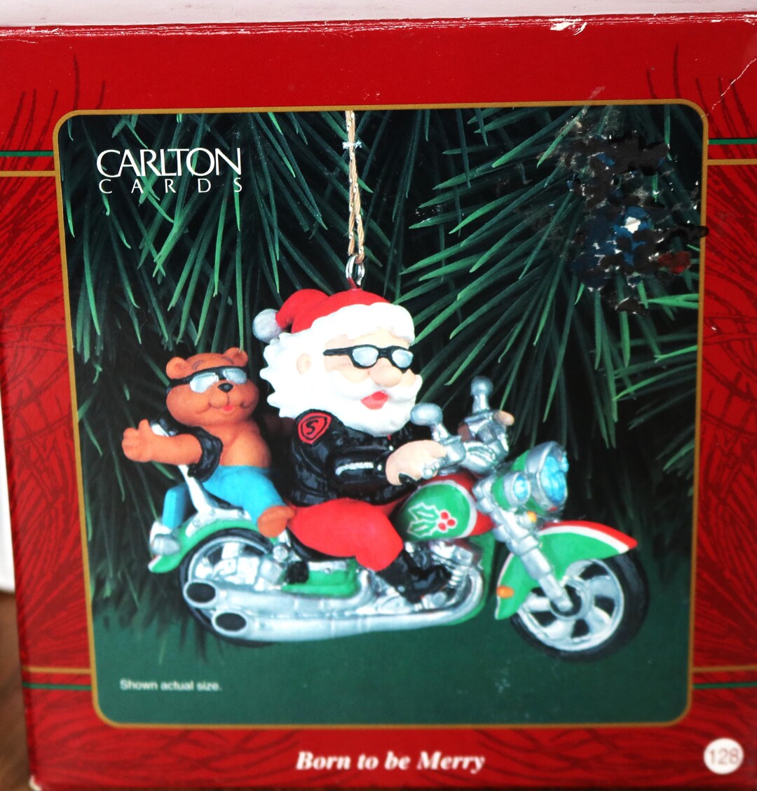 Vintage, Calton Cards, Rebel With A Claus, Santa on Motorcycle ...