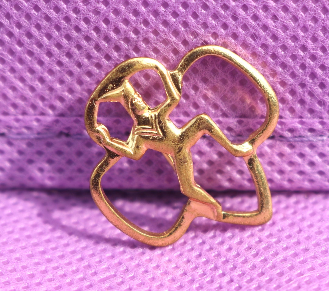 Vintage, Brownie, Girl Scout Pixie Pin, Safety Pin Closure, Gold Tone ...